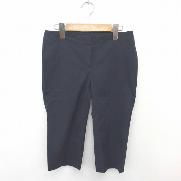 セオリー theory パンツ クロップド ジップフライ 薄手 無地 シンプル 綿 コットン ウール混 0 紺 ネイビー /TT9 レディース【ブランド】セオリー theory【表記サイズ】0【実寸サイズ】ウエスト：約68cm　もも幅：約2...