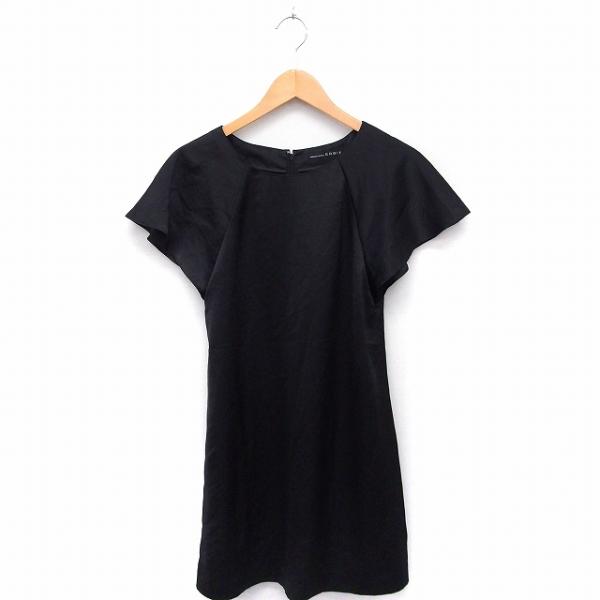 アナザーエディション クロア ANOTHER EDITION CROIX ワンピース フレア袖 丸首 半袖 ひざ丈 シンプル ブラック 黒 /FT5 レディース【ブランド】アナザーエディション クロア ANOTHER EDITION CRO...