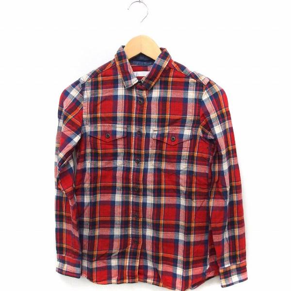 ルクスルフト Luxluft シャツ ブラウス チェック 長袖 コットン 綿 36 レッド 赤 /FT26 レディース【ブランド】ルクスルフト Luxluft【表記サイズ】36【実寸サイズ】肩幅：約33cm　身幅：約43cm　袖丈：約56c...