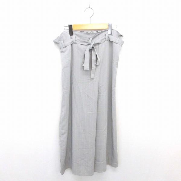 フィルター philter パンツ ワイド スカンツ ストライプ ウエストリボン 薄手 M グレー 灰 /TT23 レディース【ブランド】フィルター philter【表記サイズ】M【実寸サイズ】ウエスト：約82cm　もも幅：約27cm　裾幅...