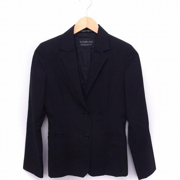 ラ・シャンブルドインエ LA CHAMBRE D`INE ジャケット アウター テーラード 長袖 ウール 38 ブラック 黒 /FT33 レディース【ブランド】ラ・シャンブルドインエ LA CHAMBRE D`INE【表記サイズ】38【実寸...