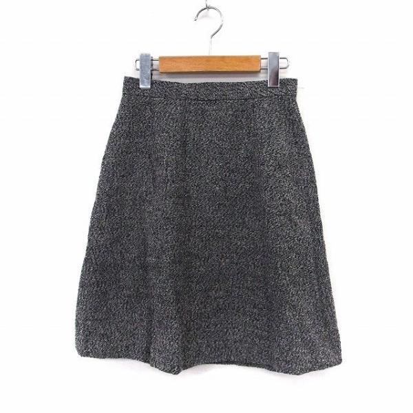 BROWSE スカート フレア 膝丈 バックジップ ミックス柄 63-90 グレー /ST45 レディース【表記サイズ】63-90【実寸サイズ】ウエスト：約62cm　ヒップ：約84cm　スカート丈：約52cm　　【素材】表地：毛86％ナイロ...