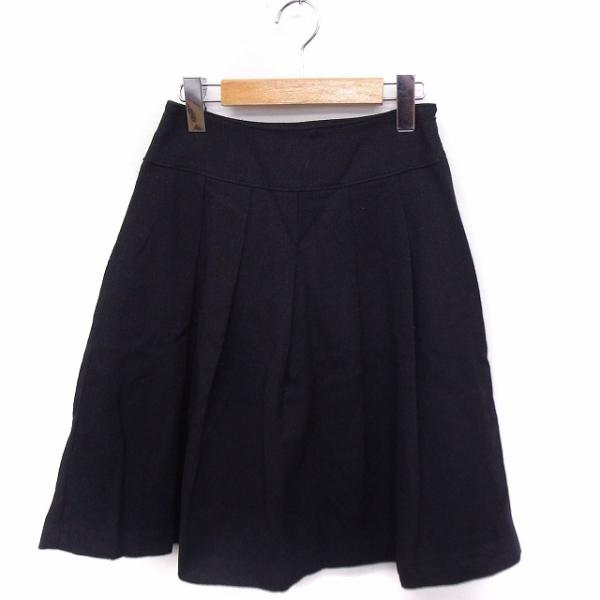 NETTO di MAMMINA スカート タック フレア ラメ混 ひざ丈 ウール 61-87 ブラック 黒 /FT10 レディース【表記サイズ】61-87【実寸サイズ】ウエスト：約61cm　ヒップ：約98cm　スカート丈：約53.5cm　...