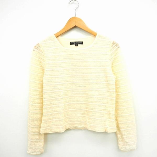 ダイアンボーダリー DIANNE BEAUDRY シャツ ブラウス レース 丸首 長袖 40 アイボリー /MT37 レディース【表記サイズ】40【実寸サイズ】肩幅：約36cm　身幅：約42cm　着丈：約46cm　袖丈：約57cm　　【素材...