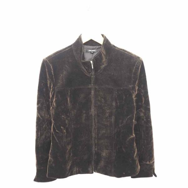 PAUL BENNET ジャケット アウター ブルゾン ベロア ジップアップ 肩パッド 11AR 茶 ブラウン /TT37 レディース【表記サイズ】11AR【実寸サイズ】肩幅：約40cm　身幅：約46cm　袖丈：約57cm　着丈：約57cm...