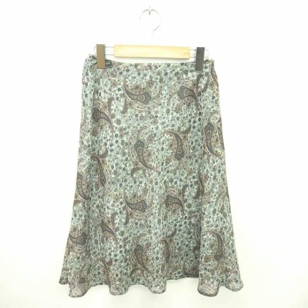ミクスト Mixt スカート フレア 膝下丈 花柄 サイドジップ 薄手 58-87 薄緑 茶 ミントグリーン ブラウン /TT7 レディース【ブランド】ミクスト Mixt【表記サイズ】58-87【実寸サイズ】ウエスト：約58cm　ヒップ：約...