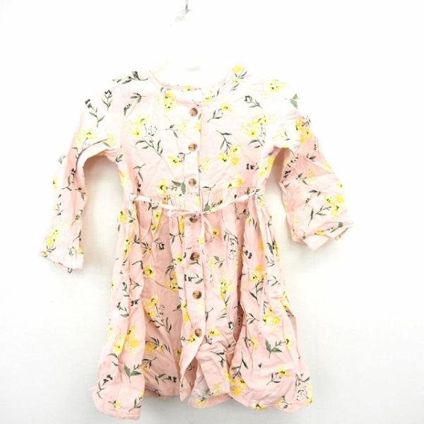 MARIA YUE ベビー 子供服 ワンピース 花柄 フレア 丸首 長袖 90 ピンク イエロー 黄 /MT21 キッズ【表記サイズ】90【実寸サイズ】90　【素材】レーヨン100％【色】ピンク イエロー　※色に関してはこの商品の出品者の主...