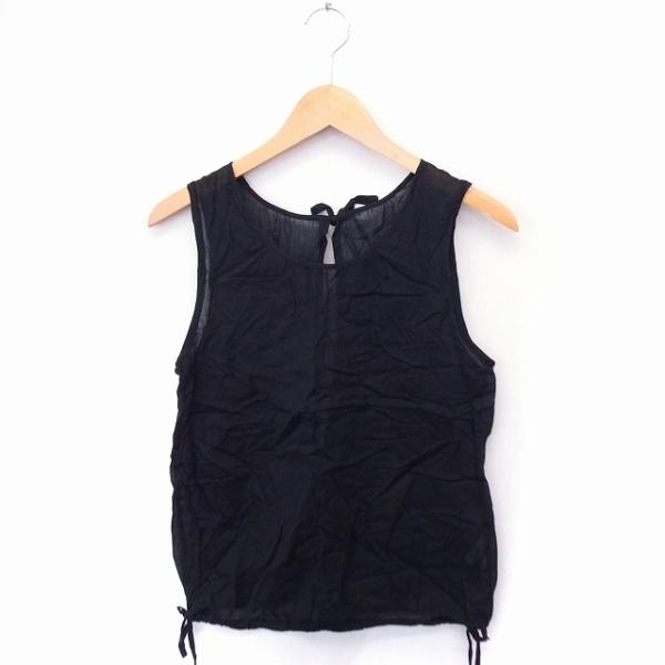 uptight シャツ ブラウス 背あき Uネック ノースリーブ コットン 綿 ブラック 黒 /FT11 レディース【表記サイズ】実寸サイズをご確認ください。【実寸サイズ】身幅：約44cm　着丈：約50cm　　【素材】綿90％、麻10％【色...