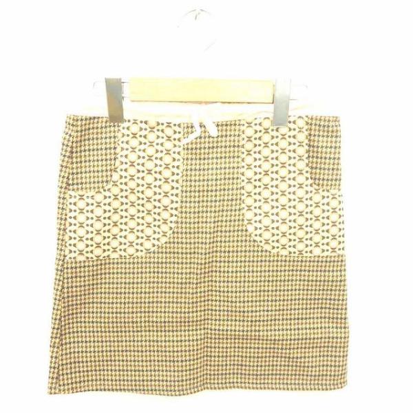 ジュディスラクロワ Judith Lacroix スカート 台形 ミニ 千鳥格子 薄手 10A 茶 ブラウン ピンク /TT24 レディース【表記サイズ】10A【実寸サイズ】ウエスト：約68cm　ヒップ：約78cm　スカート丈：約41cm　...