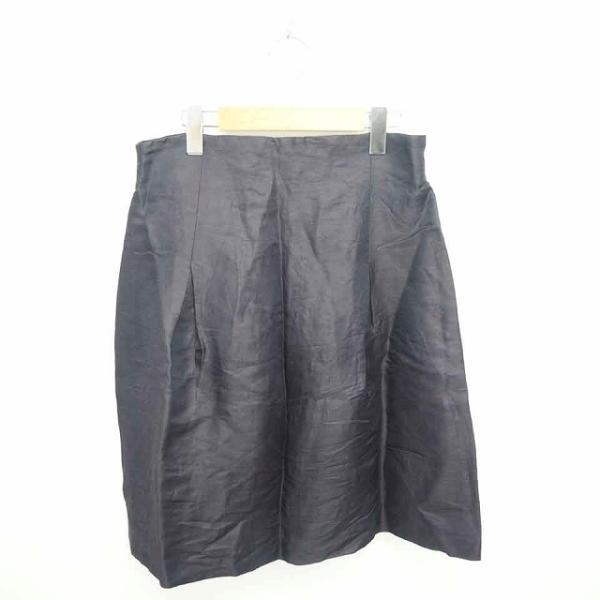 Nuit et Jour  スカート 台形 膝下丈 薄手 バックジップ 麻 リネン シルク混 38 紫 パープル /TT17 レディース【表記サイズ】38【実寸サイズ】ウエスト：約72cm　ヒップ：約96cm　スカート丈：約55cm　　【素...