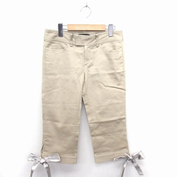ラ・シャンブルドインエ LA CHAMBRE D`INE パンツ サブリナ クロップド リボン 無地 コットン 綿 38 ベージュ /FT6 レディース【ブランド】ラ・シャンブルドインエ LA CHAMBRE D`INE【表記サイズ】38【...