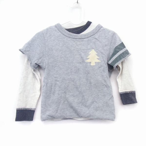 エムピーエス MPS ベビー服 Tシャツ カットソー リバーシブル トレーナー 長袖 重ね着風 プリント 90 グレー アイボリー /HT キッズ【ブランド】エムピーエス MPS【表記サイズ】90【実寸サイズ】90　【素材】表記なし【色】グ...