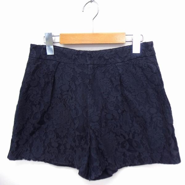 アミウ AMIW ショートパンツ レース コットン 綿 36 ネイビー 紺 /FT43 レディース【ブランド】アミウ AMIW【表記サイズ】36【実寸サイズ】ウエスト：約66cm　もも幅：約30cm　裾幅：約34cm　股上：約28cm　股下...