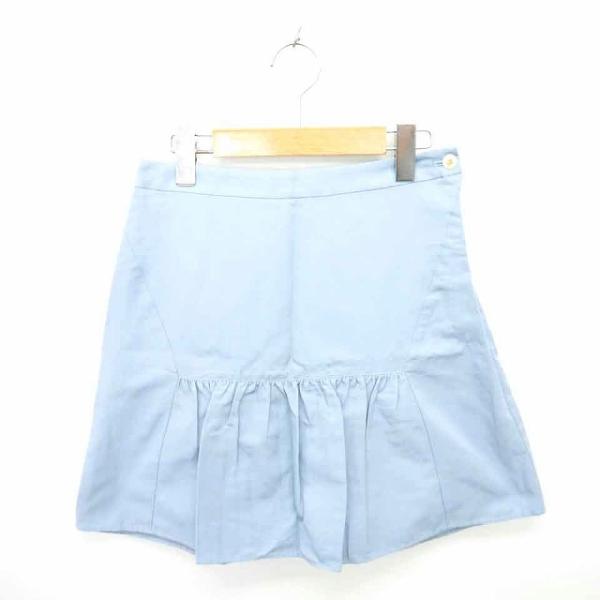 アバハウス ABAHOUSE Lade スカート 台形 ミニ 無地 シンプル シルク混 36 青 ライトブルー /TT1 レディース【ブランド】アバハウス ABAHOUSE【表記サイズ】36【実寸サイズ】ウエスト：約64cm　ヒップ：約84...