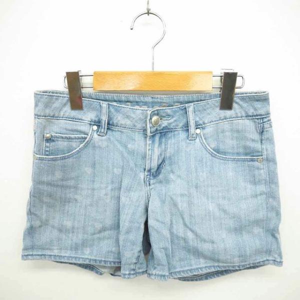 アーティクルズオブソサイエティー articles of society パンツ デニム ショート ハート柄 ジップフライ 24 青 ブルー /TT3【表記サイズ】24【実寸サイズ】ウエスト：約68cm　もも幅：約21cm　裾幅：約23cm...