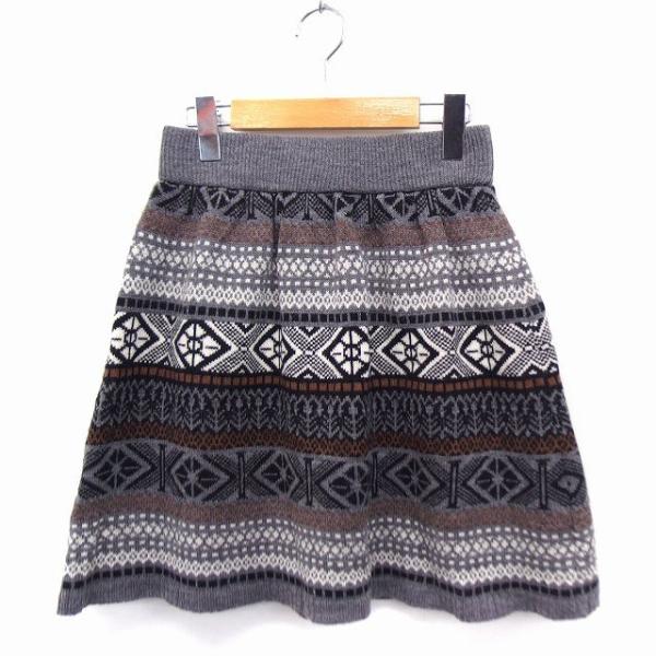 イミット オブ エナジー レイビームス emit of energy Ray Beams ニットスカート 総柄 ギャザー ミニ 0 グレー /FT36 レディース【ブランド】イミット オブ エナジー レイビームス emit of energ...