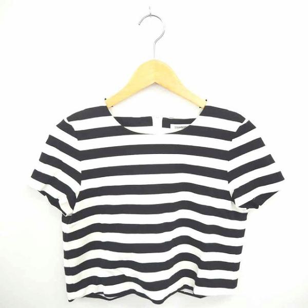 ストロベリーフィールズ STRAWBERRY-FIELDS カットソー Tシャツ ボーダー 丸首 綿 半袖 アイボリー ブラック 黒 /TT29 レディース【ブランド】ストロベリーフィールズ STRAWBERRY-FIELDS【表記サイズ】...