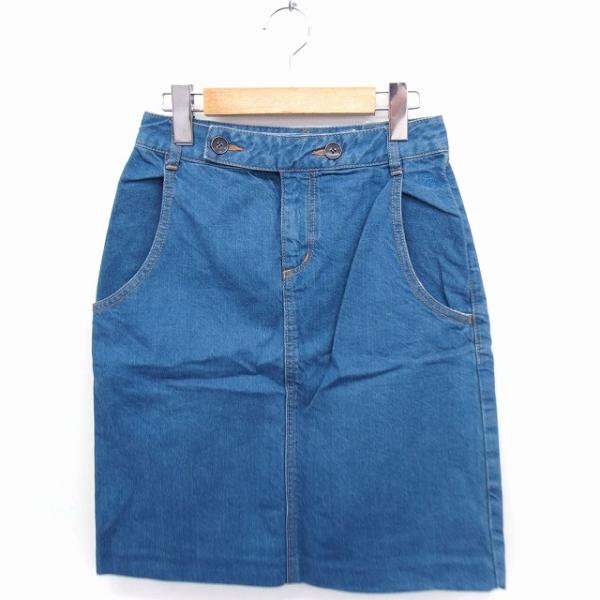 未使用品 フリーズフレーズ FREE'S PHRASE タグ付き スカート デニム タイト ひざ丈 コットン 綿 S ブルー 青 /FT28 レディース【ブランド】フリーズフレーズ FREE'S PHRASE【表記サイズ】S【実寸サイズ】ウ...