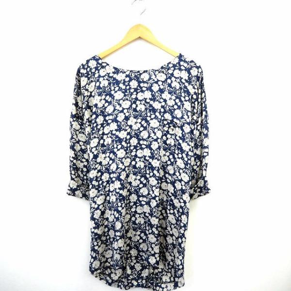 コルテスワークス CORTES WORKS ワンピース 花柄 丸首 ひざ丈 長袖 38 アイボリー ネイビー 紺 /MT24 レディース【ブランド】コルテスワークス CORTES WORKS【表記サイズ】38【実寸サイズ】肩幅：約72cm　...