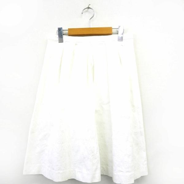 アプワイザーリッシェ Apuweiser-riche フレアスカート 花柄 ひざ丈 コットン 綿 2 オフホワイト /MT32 レディース【ブランド】アプワイザーリッシェ Apuweiser-riche【表記サイズ】2【実寸サイズ】ウエスト...