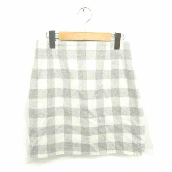 ビーラディエンス BE RADIANCE スカート 台形 ミニ チェック ウール バックジップ M グレー アイボリー /TT18 レディース【ブランド】ビーラディエンス BE RADIANCE【表記サイズ】M【実寸サイズ】ウエスト：約62...