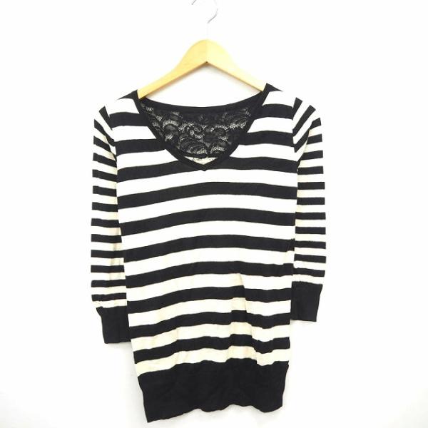 アバハウス ABAHOUSE bade ニット セーター リブ レース ボーダー Vネック 長袖 コットン 綿 アイボリー ブラック 黒 /MT レディース【ブランド】アバハウス ABAHOUSE【表記サイズ】記載なし、実寸サイズをご確認く...