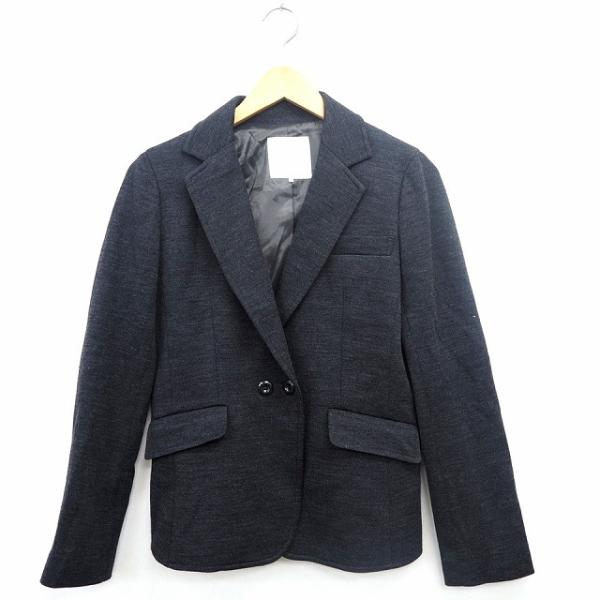 スタイルコム style com テーラードジャケット アウター 総柄 シンプル 長袖 ウール 9 ダークグレー /MT41 レディース【ブランド】スタイルコム style com【表記サイズ】9【実寸サイズ】肩幅：約38cm　身幅：約43...