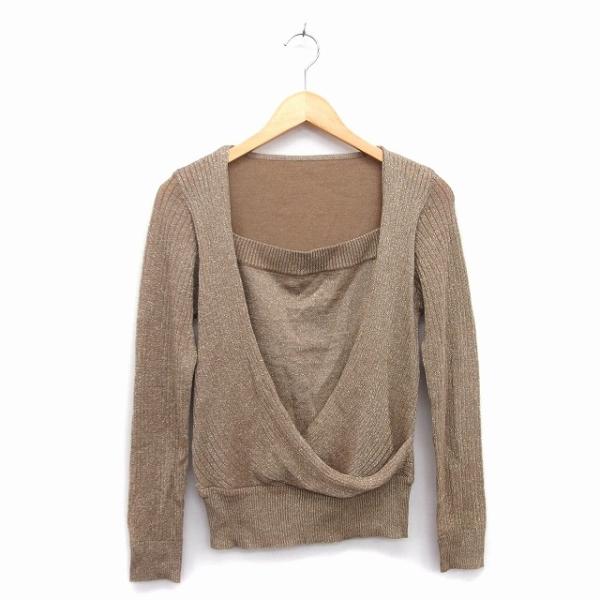 ミクスト Mixt ニット セーター 長袖 ウール混 ドッキング 重ね着風 リブ ラメ混 L ブラウン  茶 /HT22 レディース【ブランド】ミクスト Mixt【表記サイズ】L【実寸サイズ】肩幅：約35cm　身幅：約42cm　袖丈：約58...