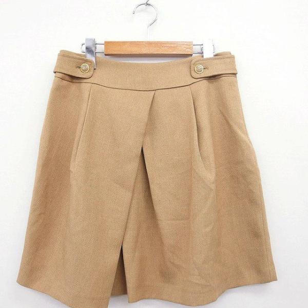 プーラフリーム pour la frime プリーツスカート ひざ丈 無地 シンプル L ベージュ 薄茶 /MT5 レディース【ブランド】プーラフリーム pour la frime【表記サイズ】L【実寸サイズ】ウエスト：約68cm　ヒップ：...