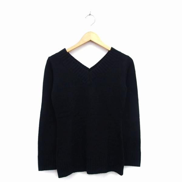 Three &amp; Two One セーター ニット Vネック 長袖 無地 シンプル M ブラック 黒 /HT4 レディース【表記サイズ】M【実寸サイズ】肩幅：約37cm　身幅：約42cm　袖丈：約56cm　総丈 64cm　【素材】アク...