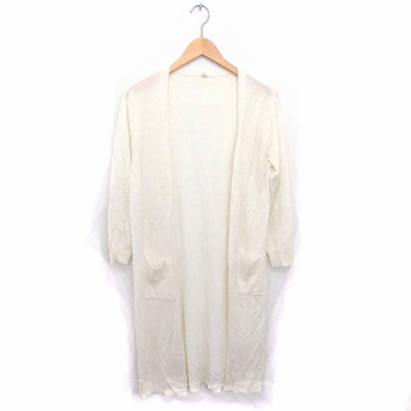 ドスチ DOSCH カーディガン ニット ロング トッパー 透け感 長袖 M アイボリー /TT24 レディース【表記サイズ】M【実寸サイズ】肩幅：約42cm　身幅：約50cm　袖丈：約47cm　着丈：約101cm　　【素材】アクリル70％...
