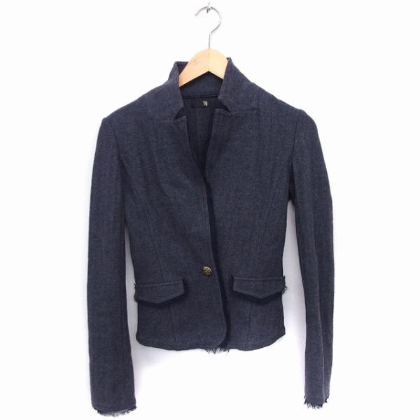 ヴィニー Vigny テーラード ジャケット アウター 切替 シフォン ウール 38 グレー 灰 /FT21 レディース【ブランド】ヴィニー Vigny【表記サイズ】38【実寸サイズ】肩幅：約38cm　身幅：約44cm　袖丈：約61cm　着...