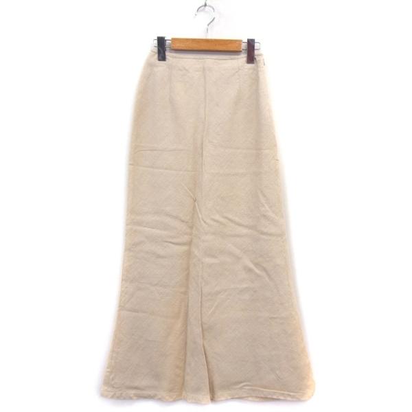 エミスフェール HEMISPHERES Aライン スカート ロング マキシ丈 リネン 麻 無地 シンプル 2 ライトベージュ /HT11 レディース【ブランド】エミスフェール HEMISPHERES【表記サイズ】2【実寸サイズ】ウエスト：約...