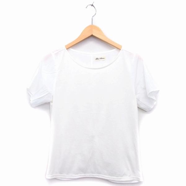 ナノユニバース nano universe Tシャツ カットソー 丸首 半袖 無地 シンプル 切替 くしゅくしゅ クリーム ホワイト 白 /HT11 レディース【ブランド】ナノユニバース nano universe【表記サイズ】表記なし実寸...