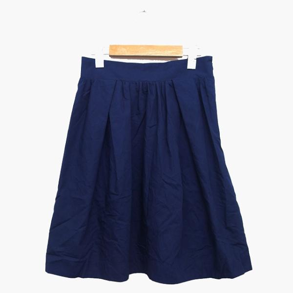 ブルーデブレス BLUE DE BRESSE フレア スカート 膝上 ミニ 無地 シンプル タック ギャザー コットン 36 ネイビー 紺 /HT4 レディース【ブランド】ブルーデブレス BLUE DE BRESSE【表記サイズ】36【実寸...