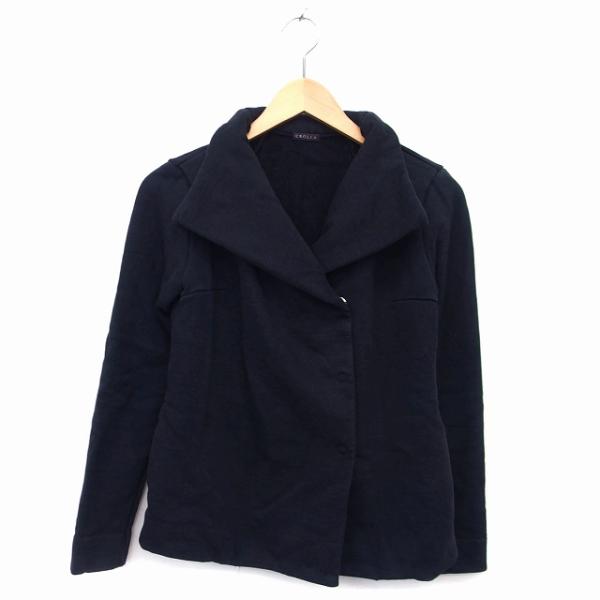 クローラ crolla ビッグカラー ジャケット 裏起毛 無地 シンプル コットン 綿 ブラック 黒 /HT14 レディース【ブランド】クローラ crolla【表記サイズ】表記なし実寸サイズをご確認ください。【実寸サイズ】肩幅：約37cm　...