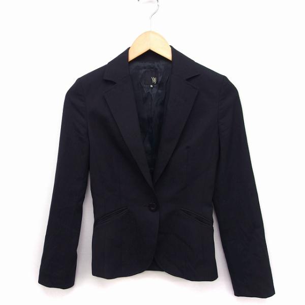 ヴィニー Vigny テーラード ジャケット アウター シングル ストライプ柄 ウール混 36 ブラック 黒 /FT19 レディース【ブランド】ヴィニー Vigny【表記サイズ】36【実寸サイズ】肩幅：約36cm　身幅：約40cm　袖丈：約...