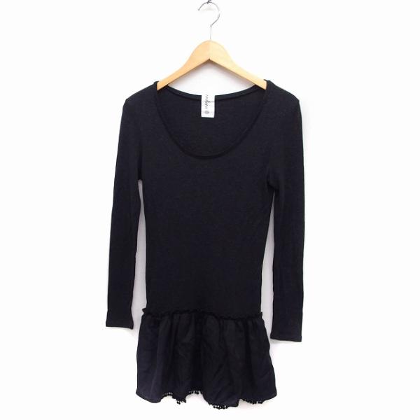 アイズビットガーディアン ISBIT GUARDIAN ニット ワンピース フレア 異素材切替 ひざ丈 Uネック 長袖 F チャコール /FT30 レディース【ブランド】アイズビットガーディアン ISBIT GUARDIAN【表記サイズ】F...