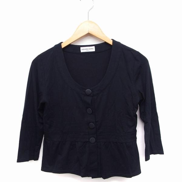 ジェラールダレル GERARD DAREL カーディガン Uネック 七分袖 ペプラム 無地 M ブラック 黒 /FT47 レディース【ブランド】ジェラールダレル GERARD DAREL【表記サイズ】M【実寸サイズ】肩幅：約36cm　身幅：...