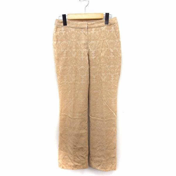 ワークフォーホリデイユナイテッドアローズ WORK FOR HOLIDAY ストレート パンツ オーナメント柄 コットン 36 ベージュ /FT44 レディース【ブランド】ワークフォーホリデイユナイテッドアローズ WORK FOR HOLI...