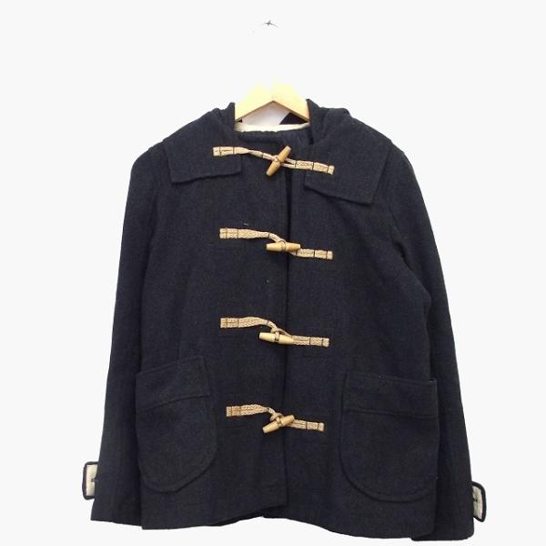 クルーンアソング CROON A SONG ダッフル コート ショート丈 ジャケット ウール混 肩ヨーク スリット M ダークグレー 灰 /HT29 レディース【ブランド】クルーンアソング CROON A SONG【表記サイズ】M【実寸サイ...