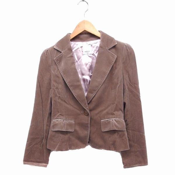 マトリーチェ バイ ヴォイスメール matrice by VOICEMAIL ベロア テーラードジャケット アウター シングル 無地 38 ライトブラウン 薄茶 /FT14 レディース【ブランド】マトリーチェ バイ ヴォイスメール matr...