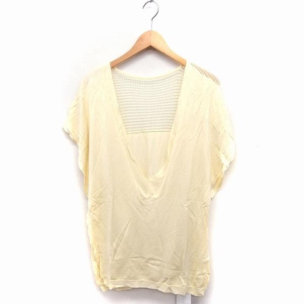 リップサービス LIP SERVICE タグ付き ニット セーター チュニック ドルマンスリーブ 半袖 深Vネック メッシュ 9 クリーム /FT レディース【ブランド】リップサービス LIP SERVICE【表記サイズ】9【実寸サイズ】着...