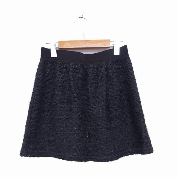 マダーアッカ mader Acca スカート 台形 ミニ ラメ M ブラック 黒 /KT25 レディース【表記サイズ】M【実寸サイズ】ウエスト：約60cm　ヒップ：約86cm　スカート丈：約36cm　　【素材】ポリエステル100％【色】ブラ...