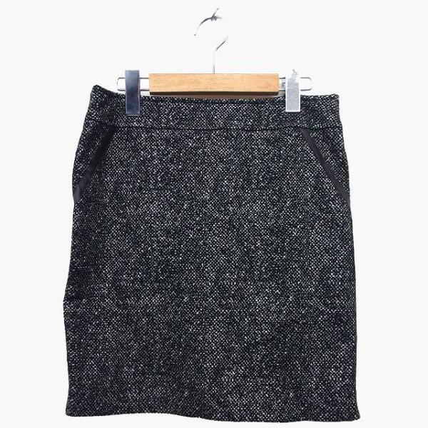 ベラルディ BERARDI 台形 スカート ミニ 総柄 切替 羊革 ストレッチ ウール混 0 ブラック 黒 /HT34 レディース【ブランド】ベラルディ BERARDI【表記サイズ】0【実寸サイズ】ウエスト：約72cm　ヒップ：約82cm　...