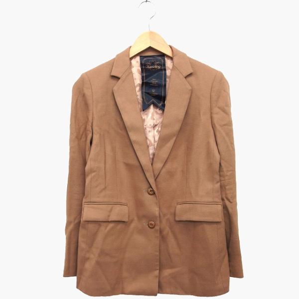 カリアング KariAng テーラード ジャケット シングル 総柄 ウール 毛 S ブラウン 茶 /HT2 レディース【ブランド】カリアング KariAng【表記サイズ】S【実寸サイズ】肩幅：約36.5cm　身幅：約44cm　袖丈：約57....