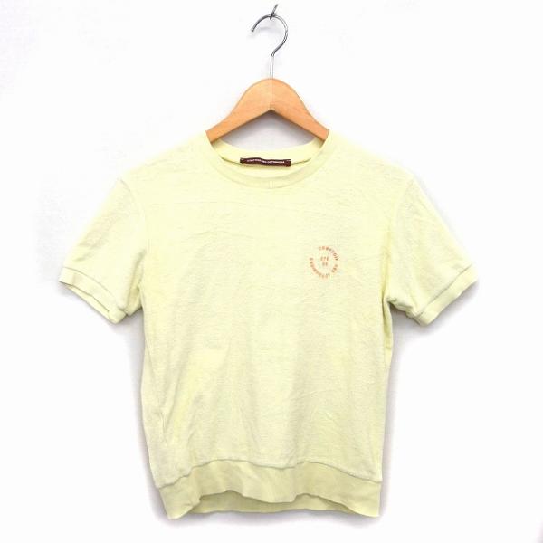 コントワーデコトニエ COMPTOIR DES COTONNIERS トレーナー クルーネック パイル リブ コットン 綿 ロゴ刺繍 半袖 7 黄 【ブランド】コントワーデコトニエ COMPTOIR DES COTONNIERS【表記サイズ...