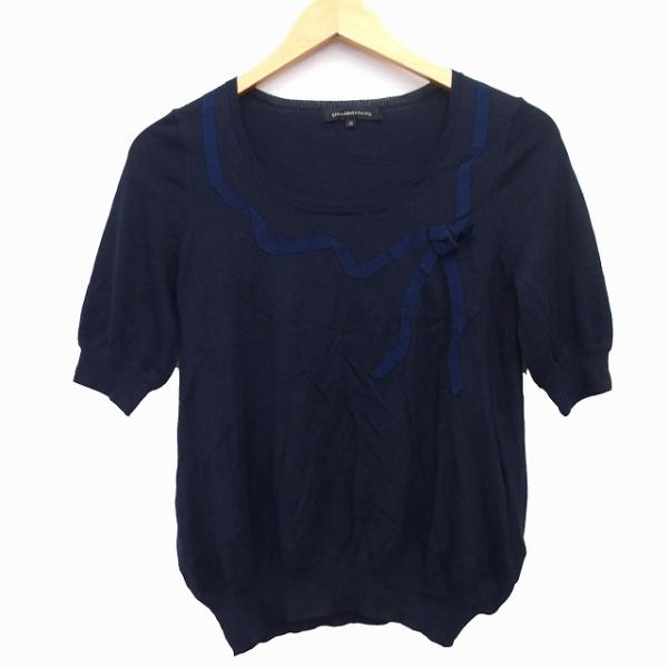 グリーンレーベルリラクシング ユナイテッドアローズ green label relaxing ニット カットソー リボン 五分袖 丸首 38 黒 /HT18 レディース【ブランド】グリーンレーベルリラクシング ユナイテッドアローズ gree...