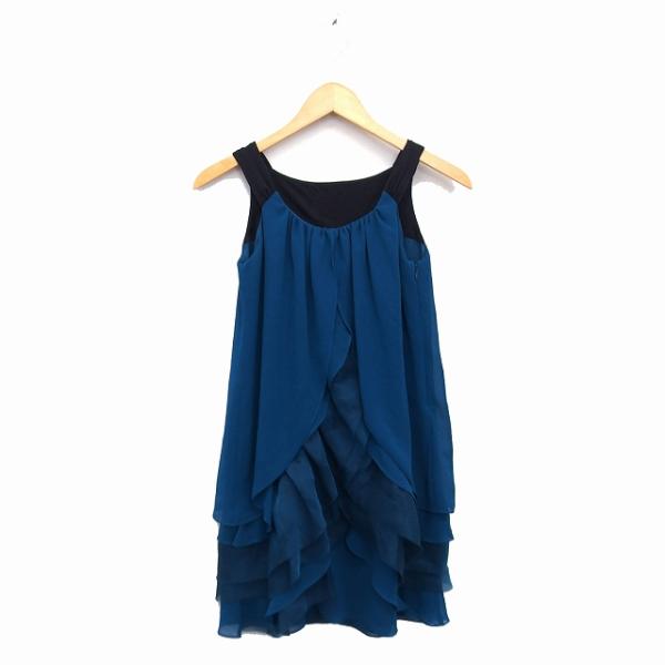 メトリーゼ MAITRESSE ワンピース ティアード フレア ひざ丈 シフォン フリル ギャザー ノースリーブ ブルーグリーン /NT2 レディース【ブランド】メトリーゼ MAITRESSE【表記サイズ】表記なし実寸サイズをご確認ください...