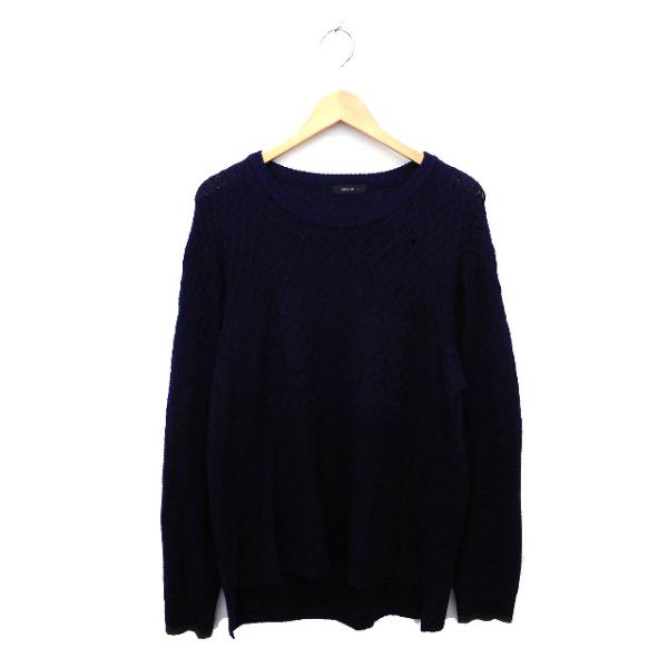 コムサイズム COMME CA ISM ニット セーター クルーネック リブ ロングテール オーバーサイズ 長袖 L 紺 ネイビー /NT34 レディース【ブランド】コムサイズム COMME CA ISM【表記サイズ】L【実寸サイズ】肩幅：...